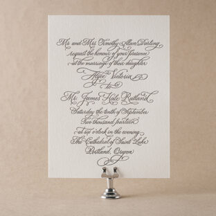 Classic Calligraphy letterpress wedding invitations