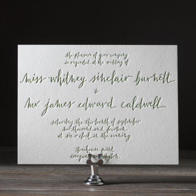 Mitty Calligraphy letterpress wedding invitations