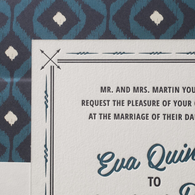 True North letterpress wedding invitations