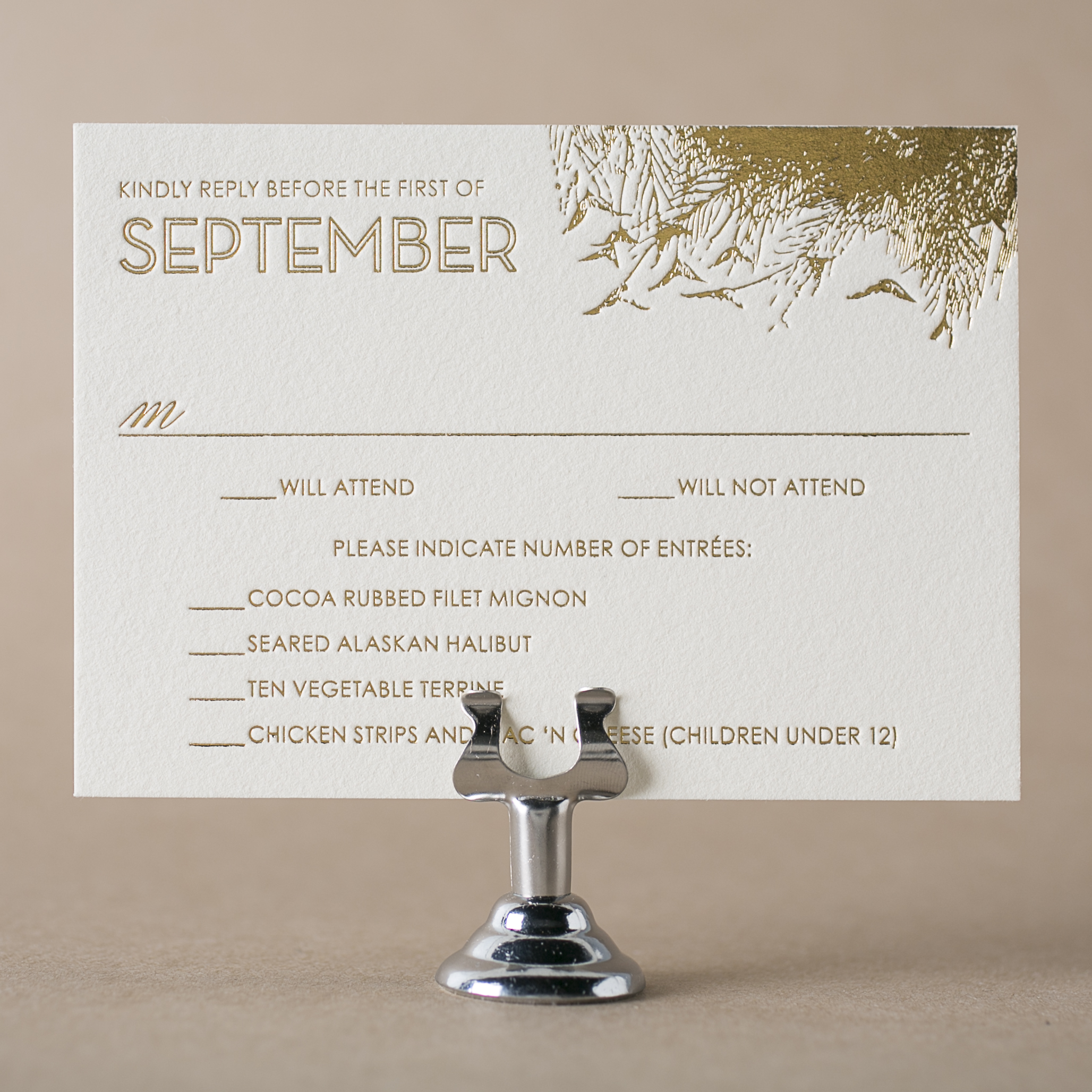 Letterpress response cards