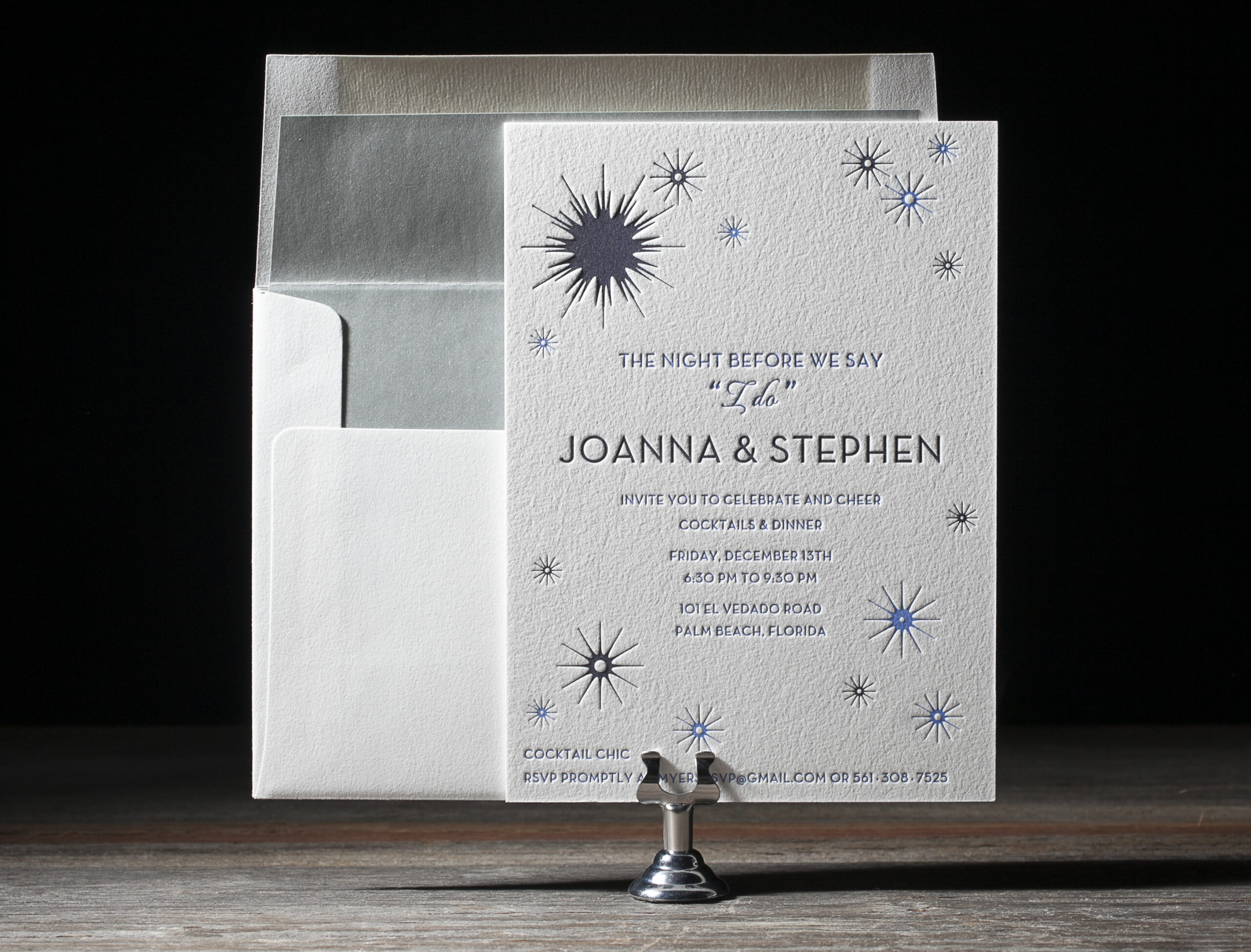 Celeste letterpress & foil stamped wedding invitations