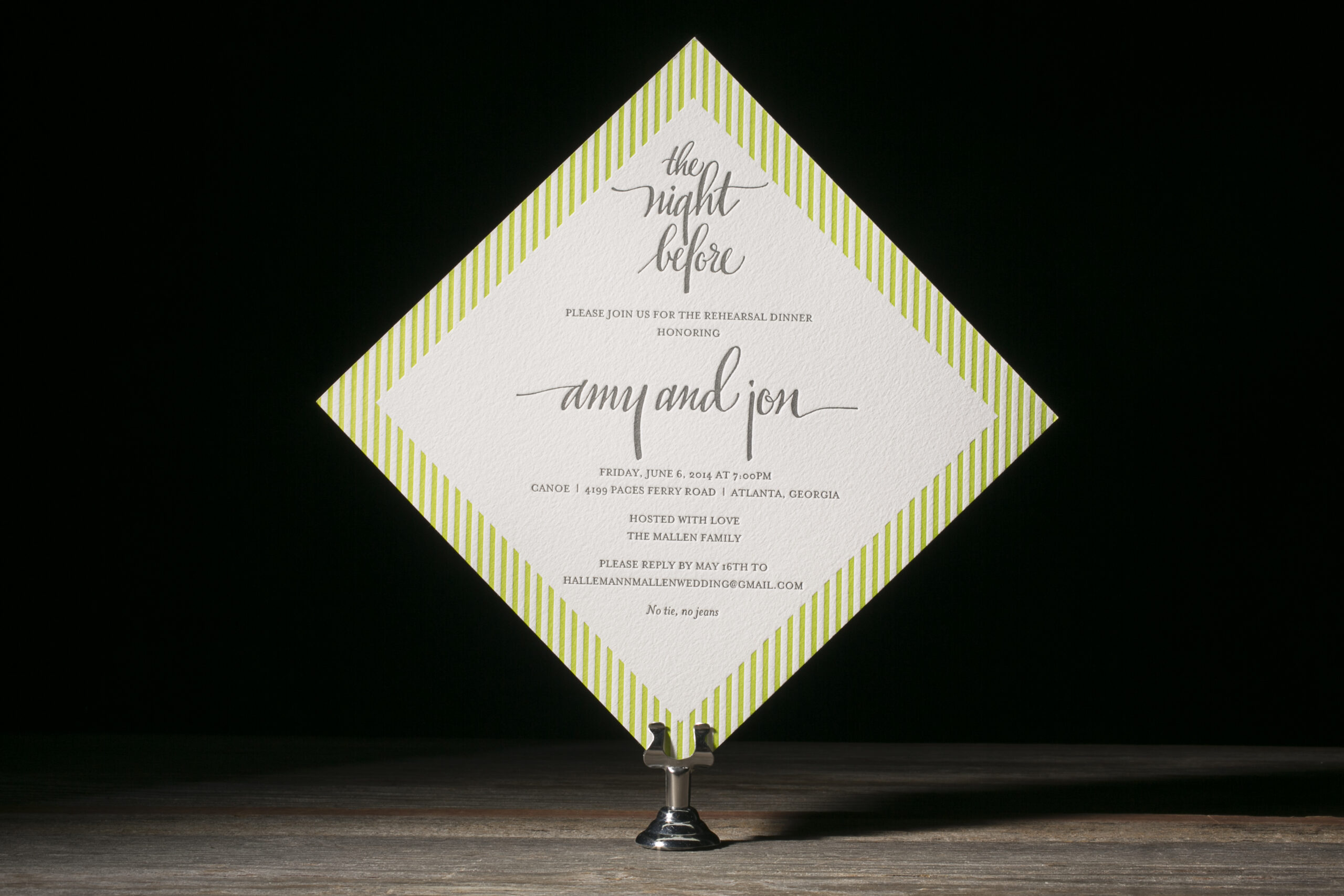 Quintessence letterpress wedding invitations from Bella Figura