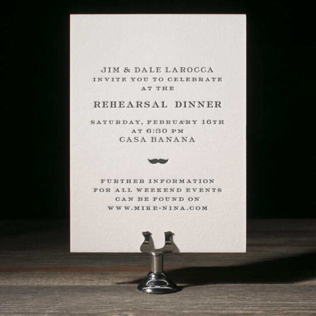 Deveril classic letterpress wedding invitations from Bella Figura