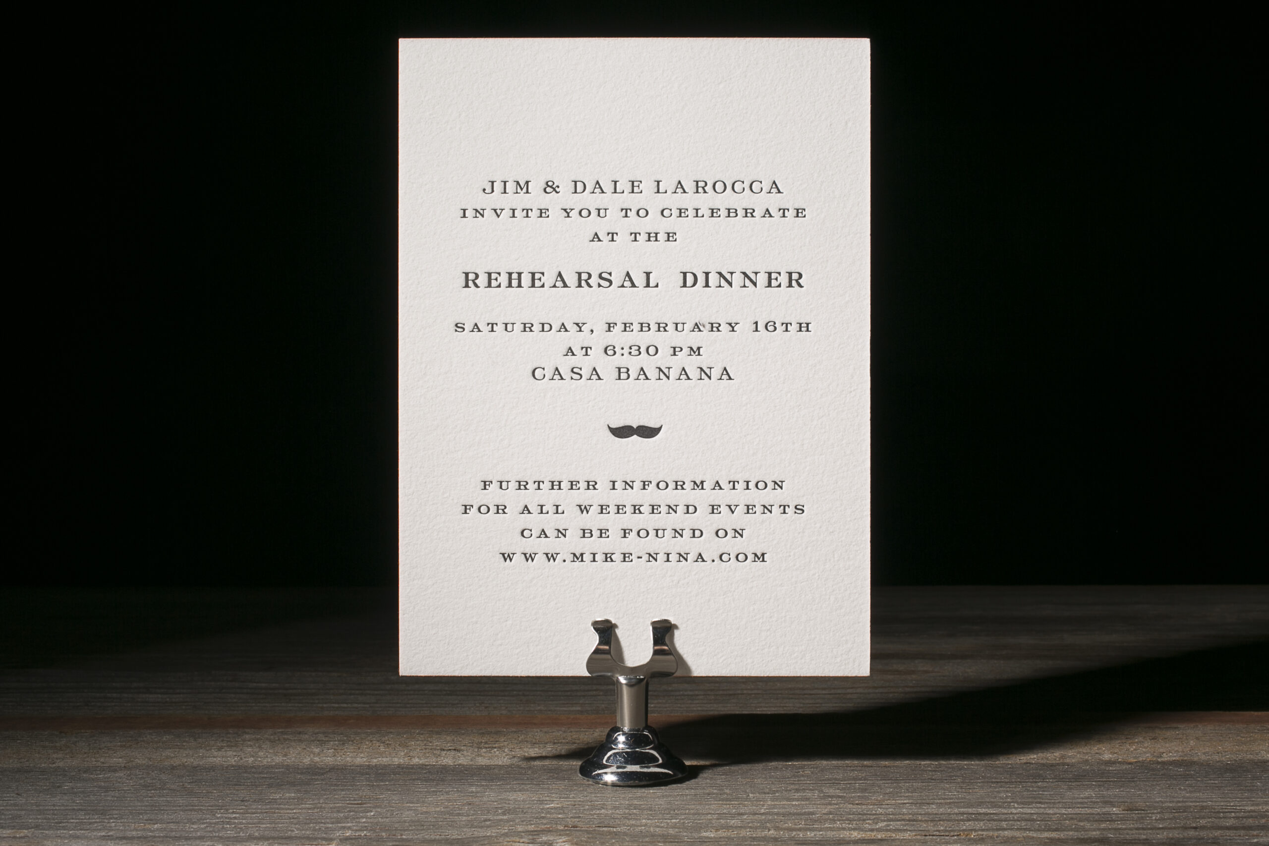Deveril classic letterpress wedding invitations from Bella Figura