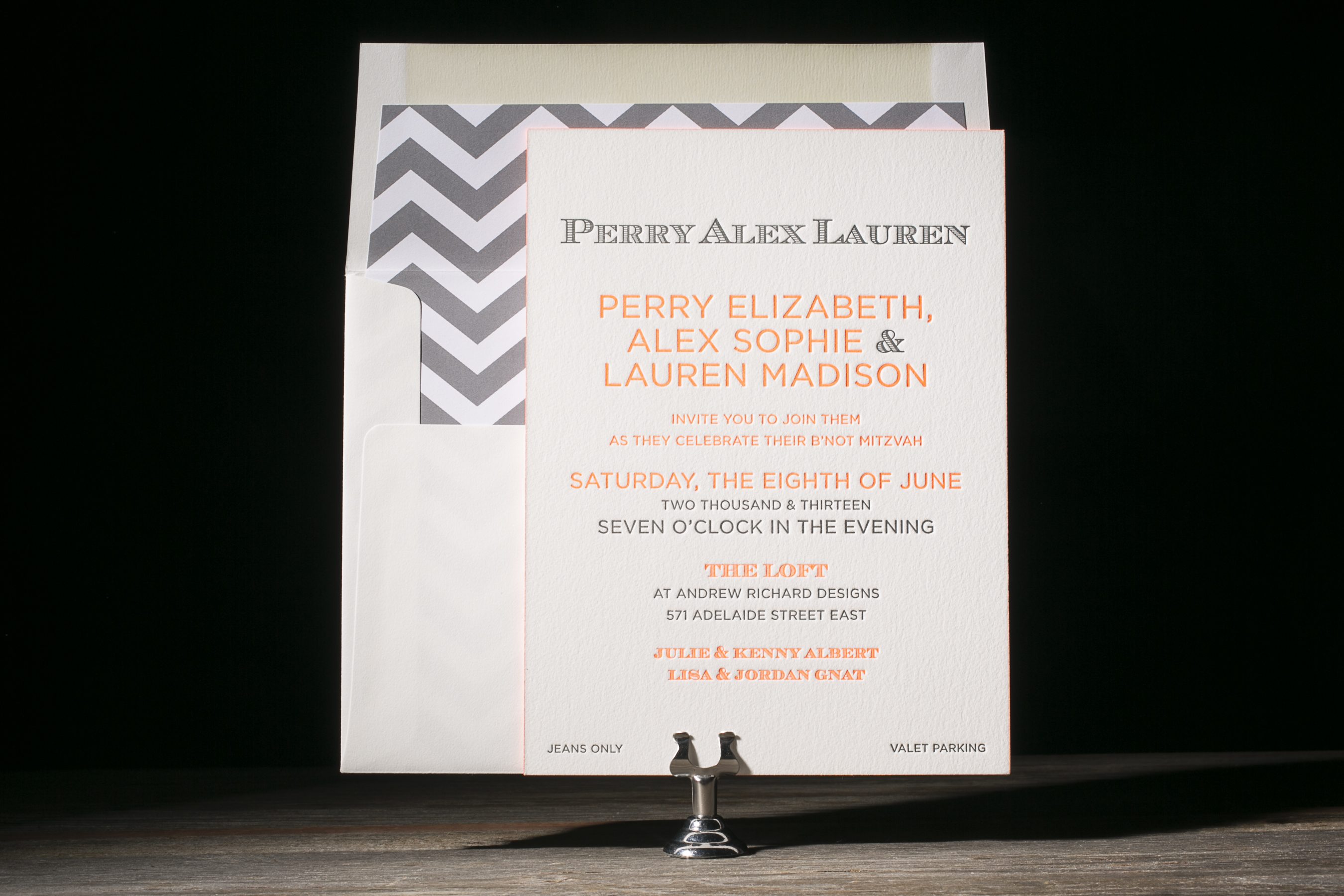 Modern Basel letterpress wedding invitations from Bella Figura