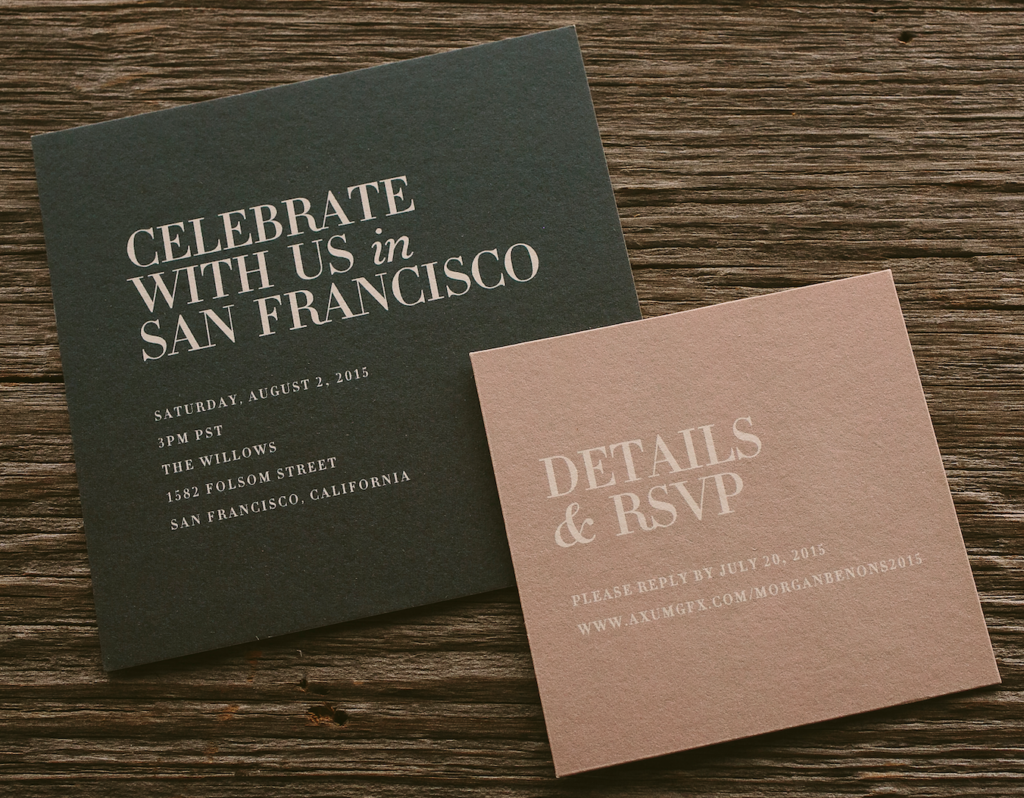 modern typography wedding invitations - Bella Figura