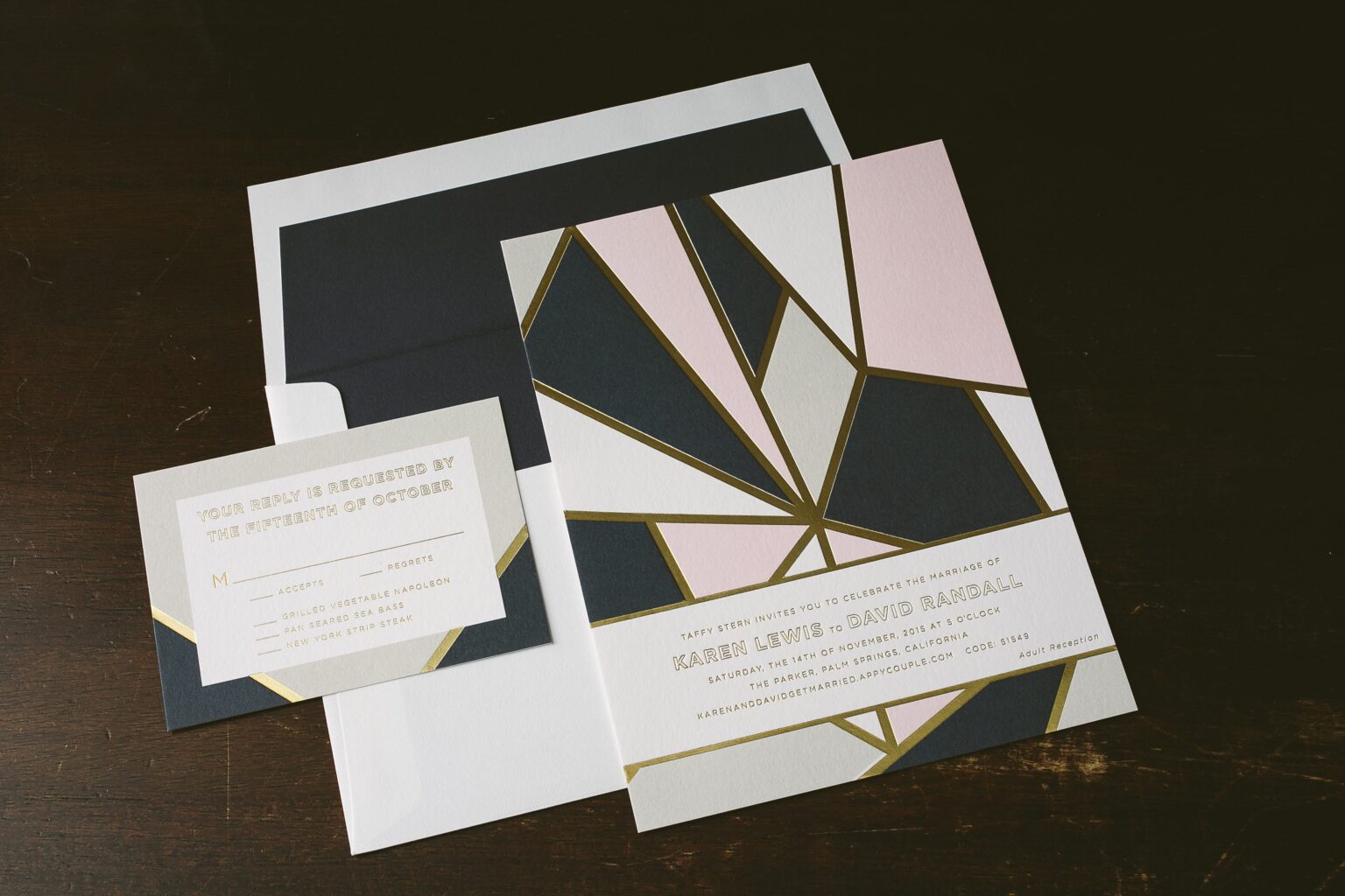 modern geometric wedding invitations - Bella Figura