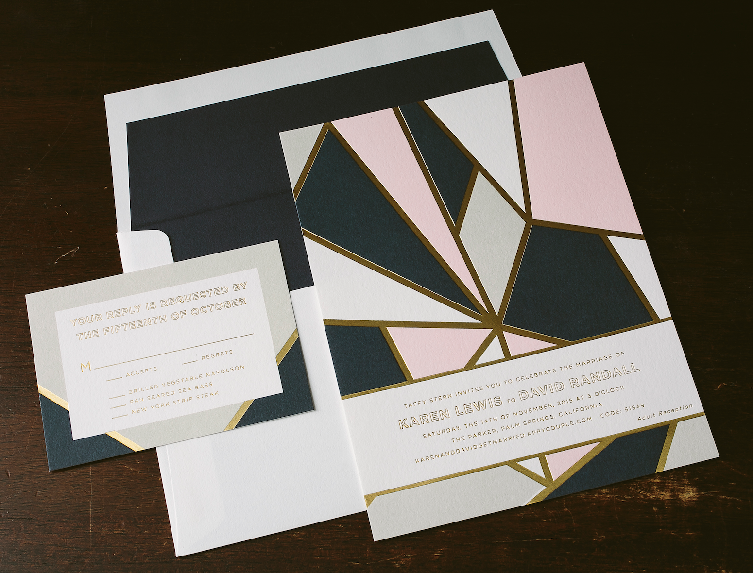 modern geometric wedding invitations - Bella Figura