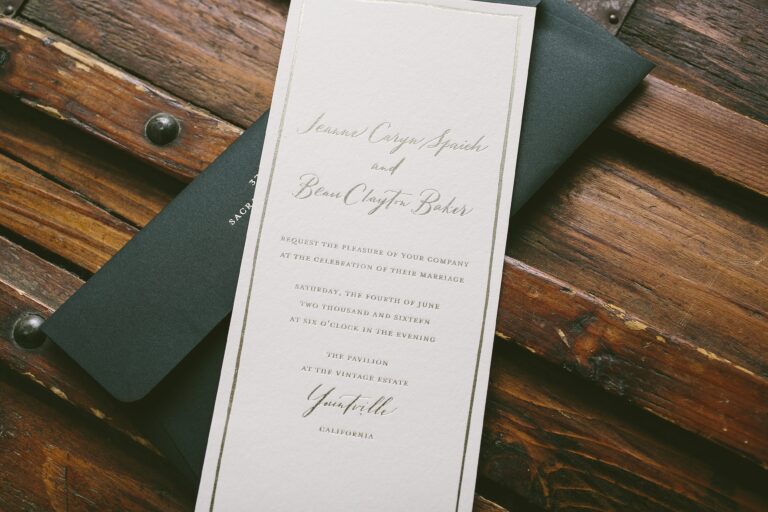 custom wedding invitations with black envelopes - Bella Figura