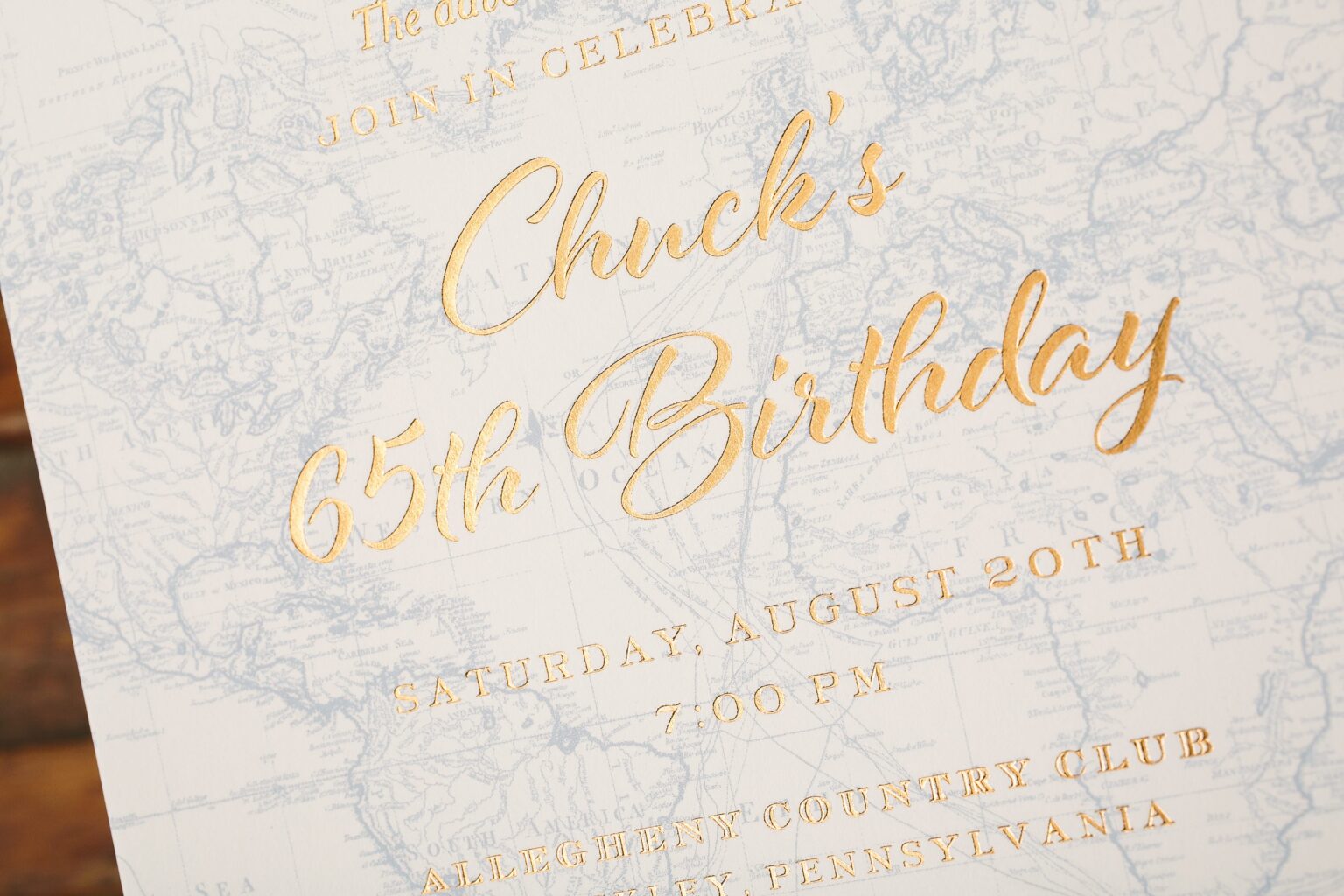 Travel inspired map birthday invitations - Bella Figura