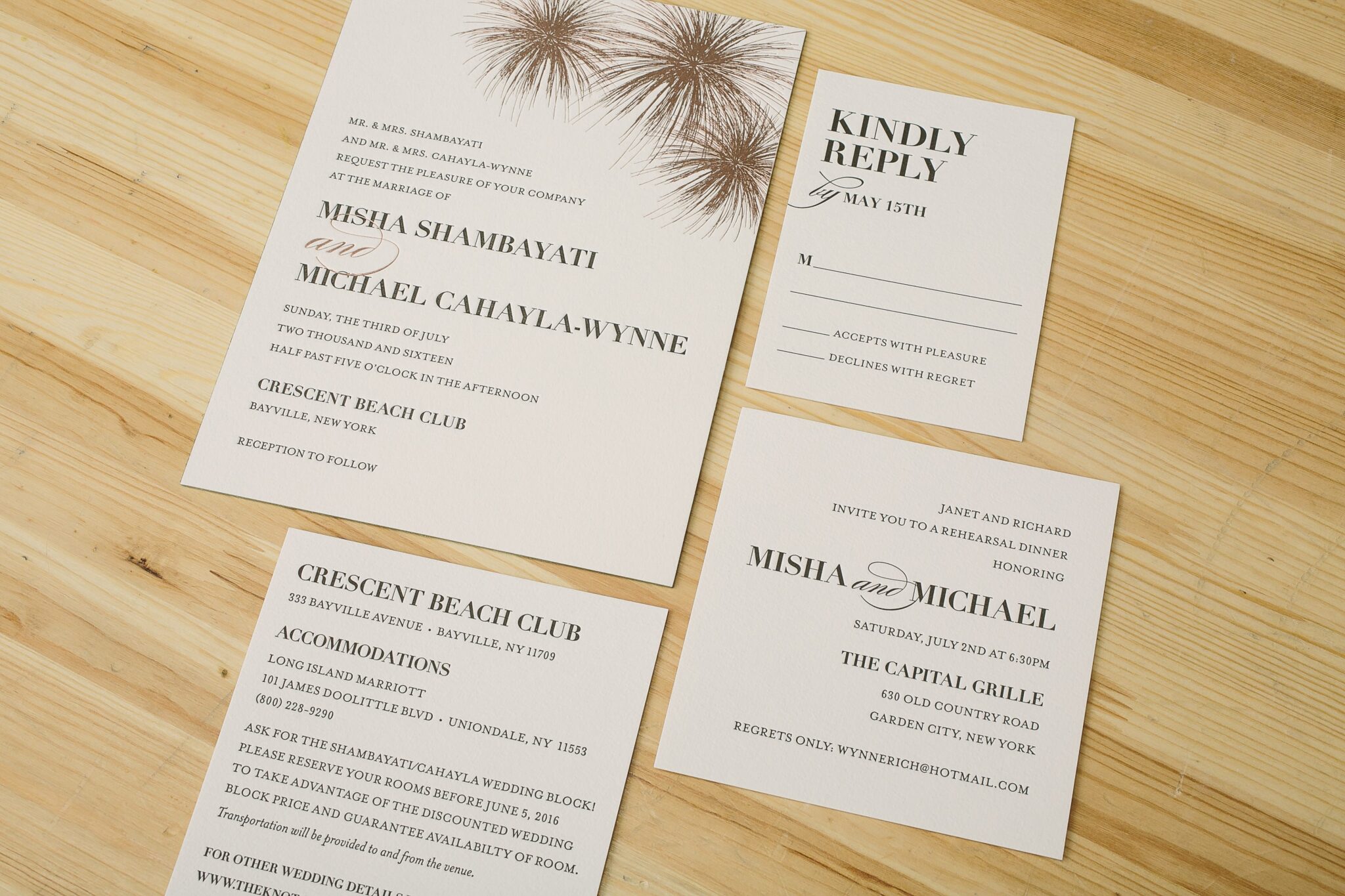 Elegant letterpress + foil fireworks wedding invitations - Bella Figura