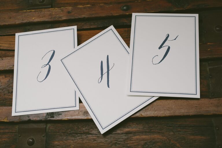 Digitally printed personalized place cards, escort cards and table ...