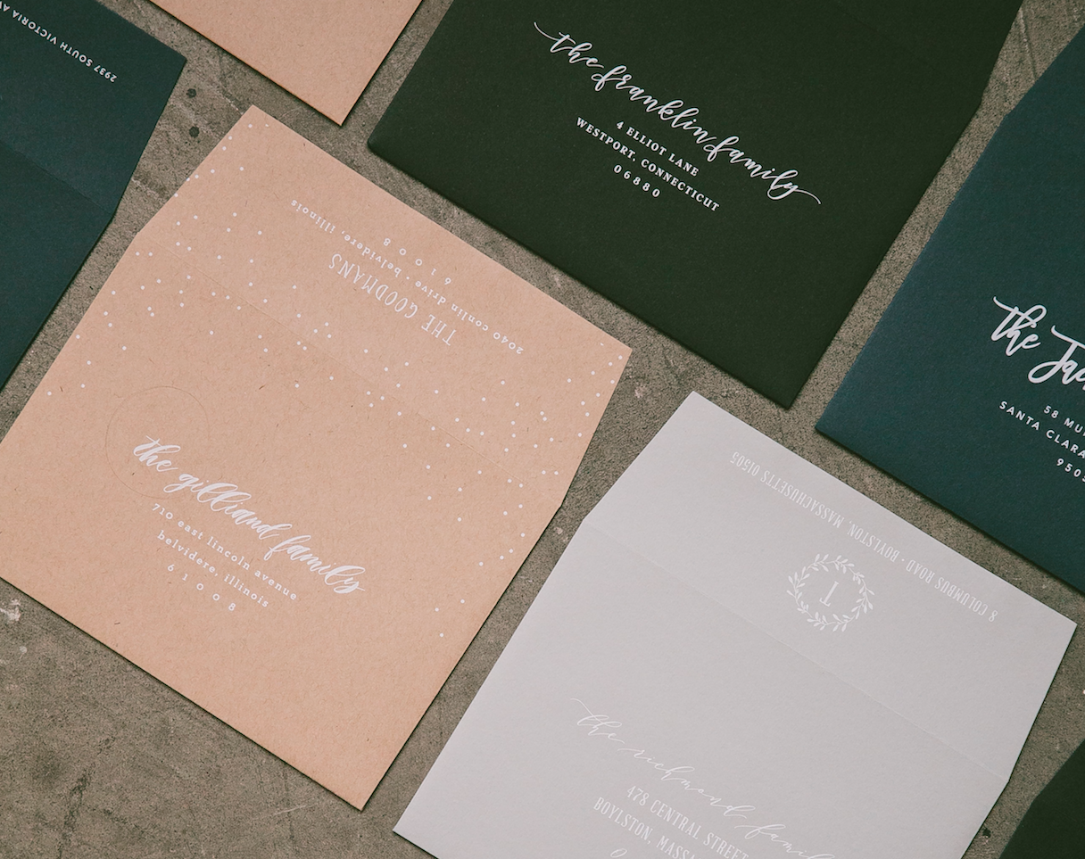 Digital envelope addressing in white ink is here! - Bella Figura
