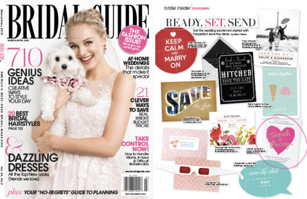 Urbanic save the date design featured by Bridal Guide Magazine