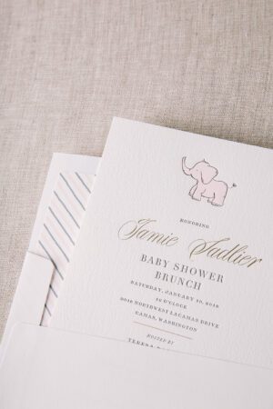 letterpress and foil baby shower invitations - Bella Figura