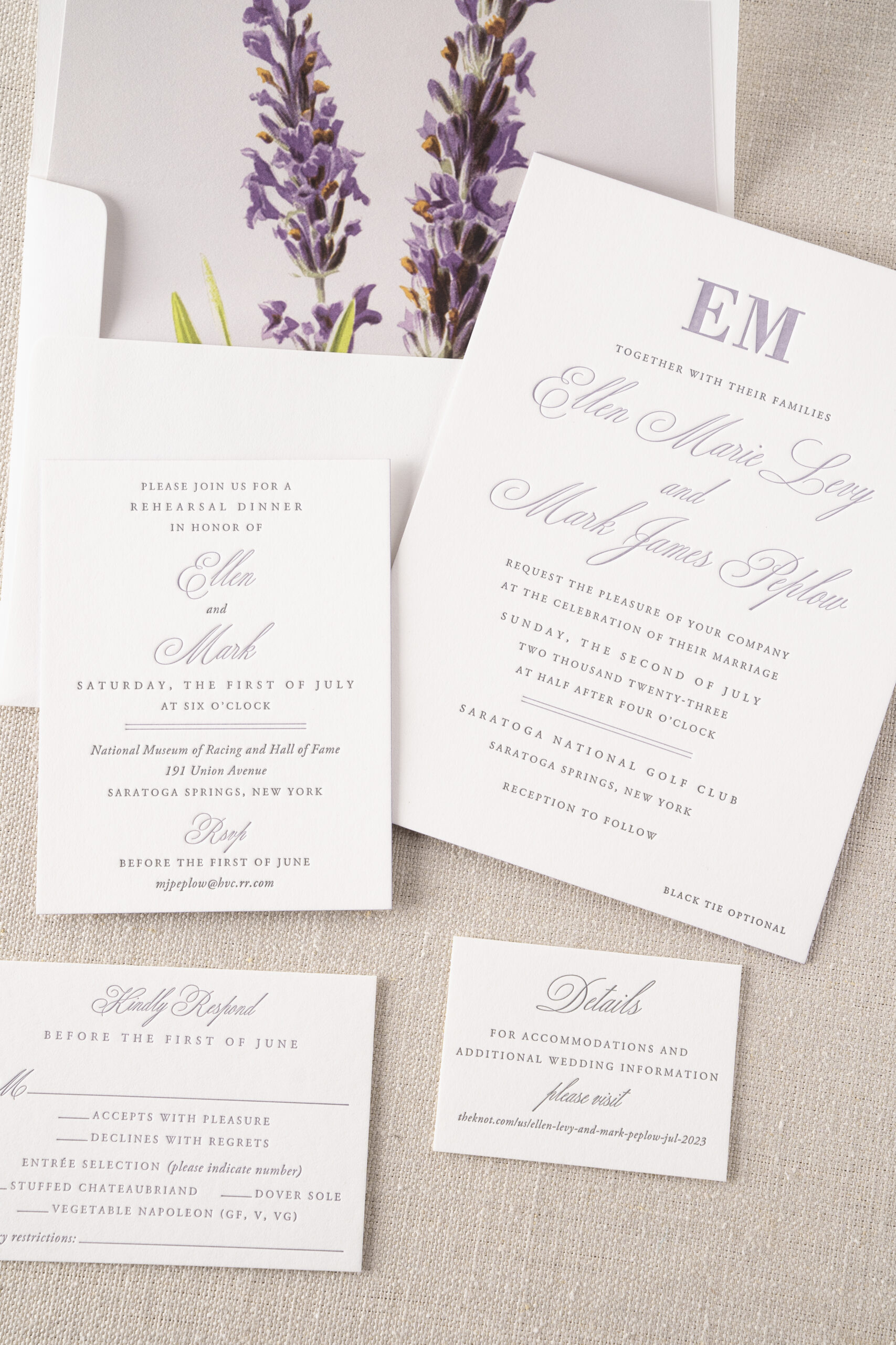 Lavender Wedding Invitations - Bella Figura
