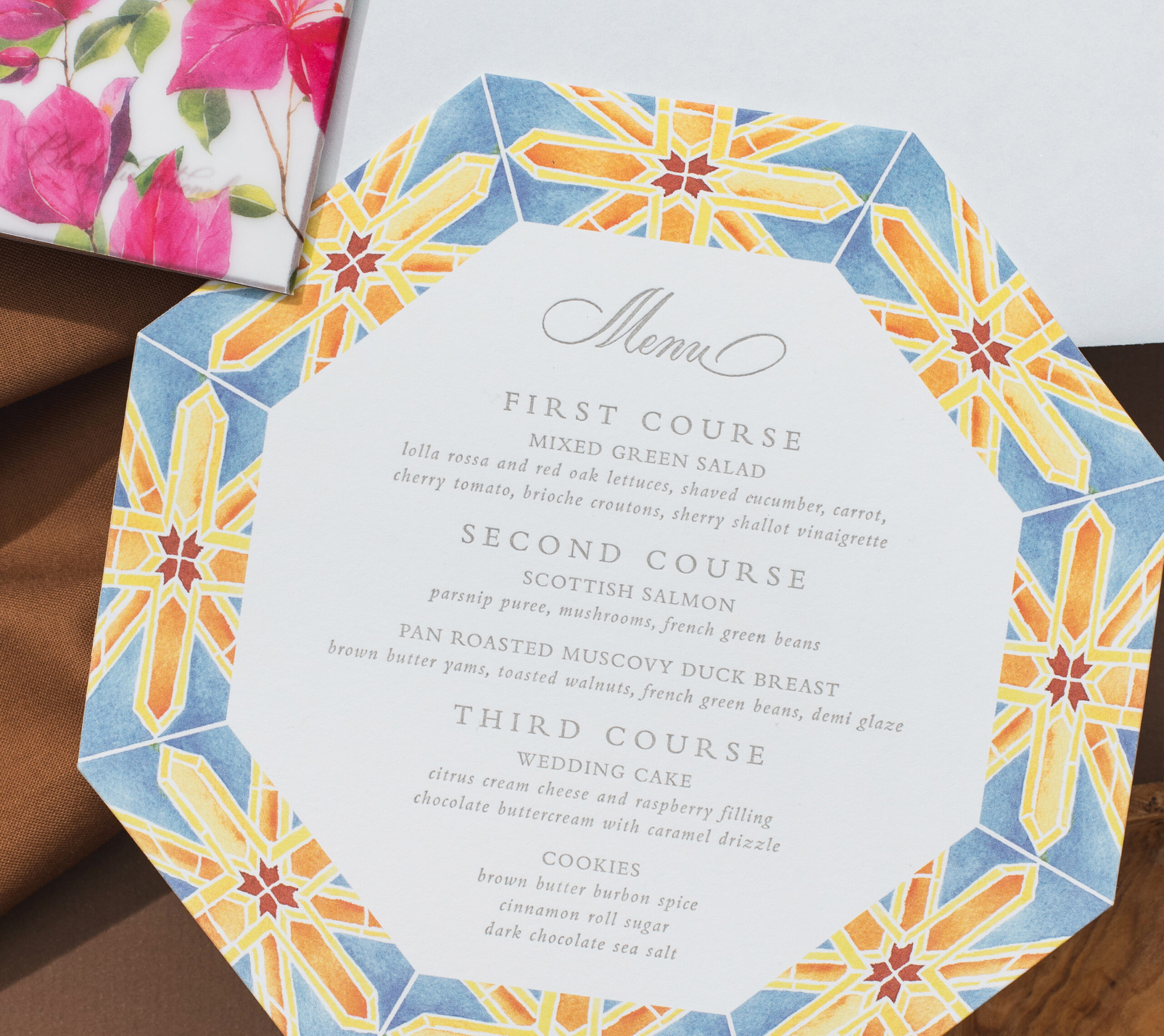 Letterpress Menus + menu etiquette