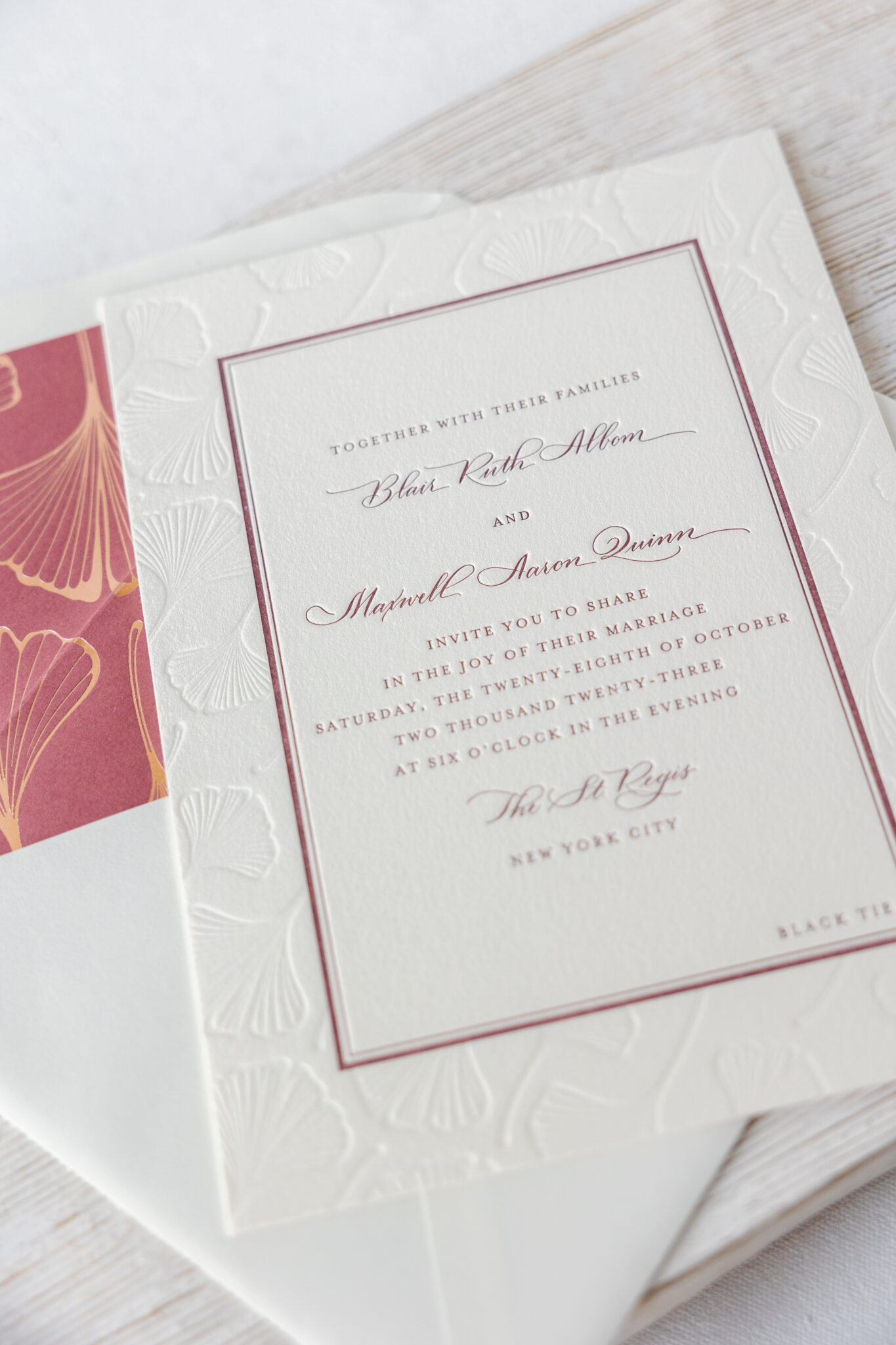 Blind Deboss Wedding Invitation - Bella Figura