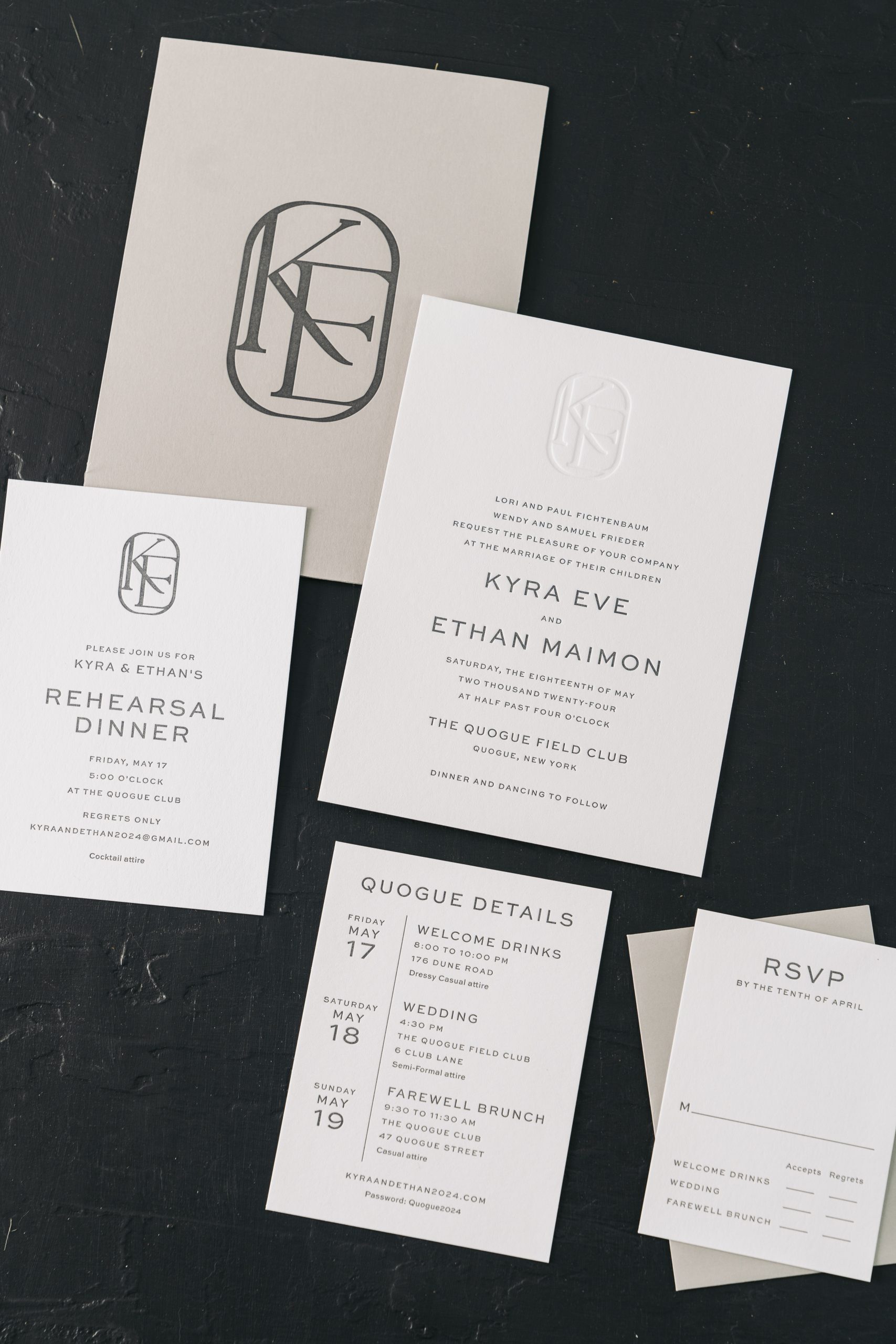 Custom Monogram Wedding Invitation - Bella Figura