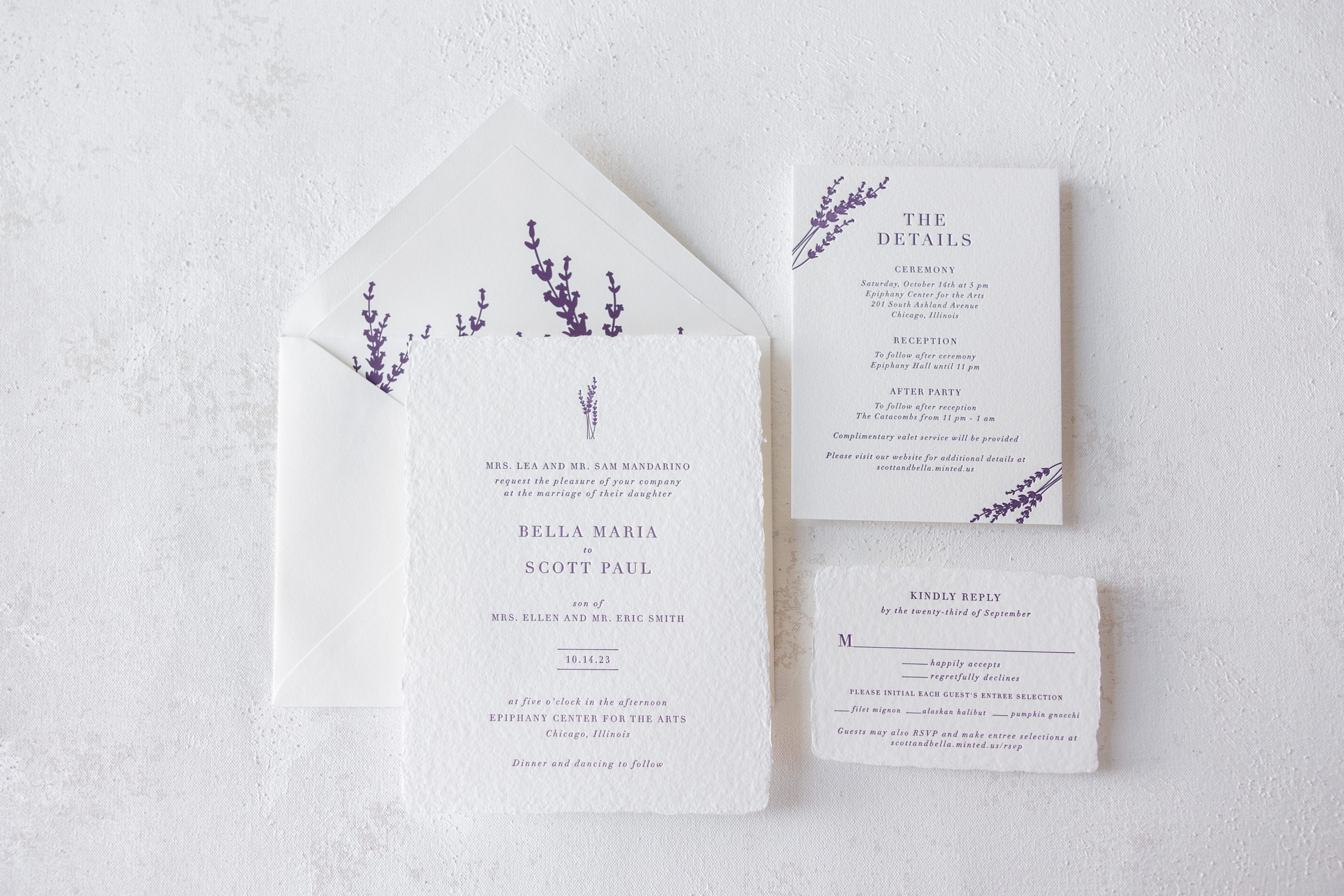 Letterpress Invitation on Handmade Paper - Bella Figura