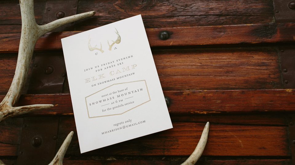 Ellory rose gold foil stamped wedding invitations from Smock - Smock.