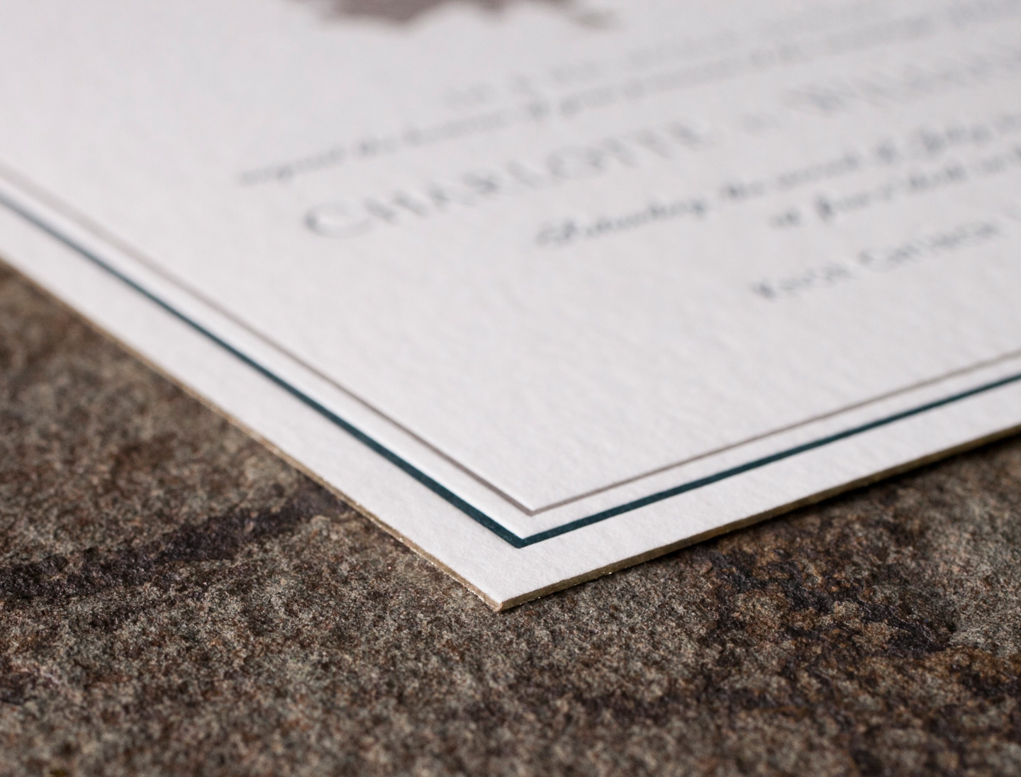 Chapman 2 - classic letterpress wedding invitations.