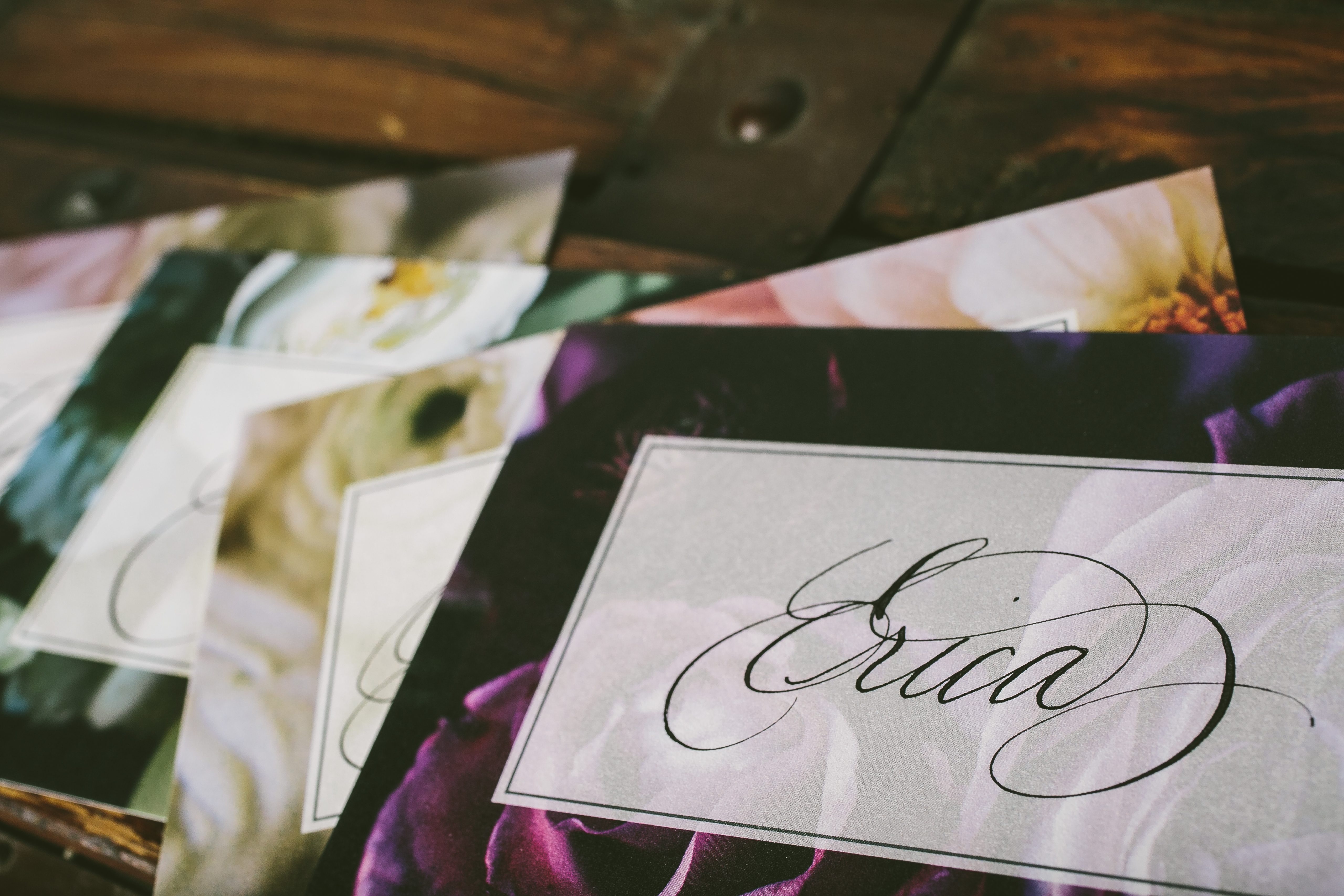 Calligraphy keepsake cards from Ted Clausen - Smock.